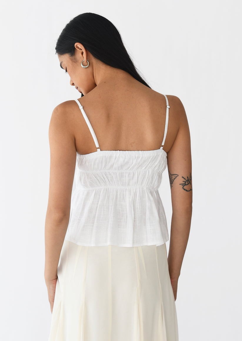 Top en lin froncé – Outfitbook.fr